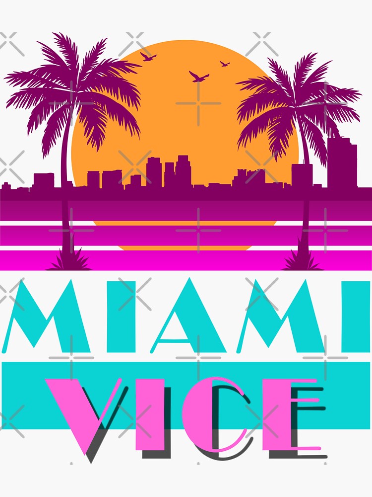 Sticker « Miami vice - design années 80 », par KelsoBob | Redbubble