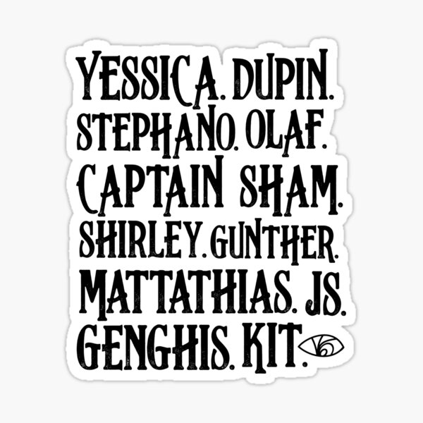 "Count olaf funny series of unfortunate events " Sticker for Sale by ...