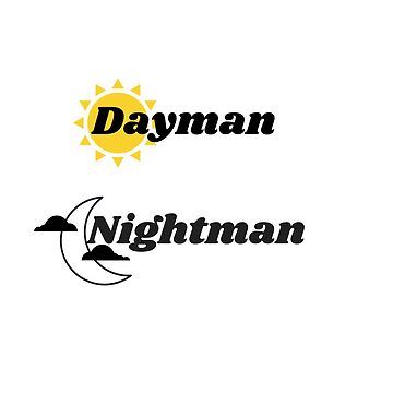 "Dayman + Nightman" Sticker for Sale by kberman832 | Redbubble