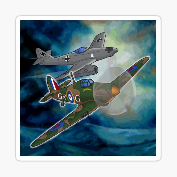 "Hawker Hurricane and ME 262" Sticker for Sale by Lytebound | Redbubble