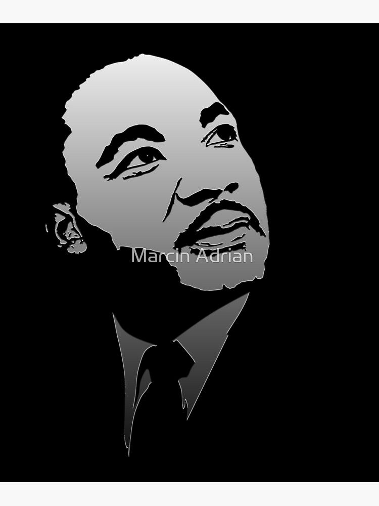 "Martin Luther King / MLK, black and white silhouette illustration ...