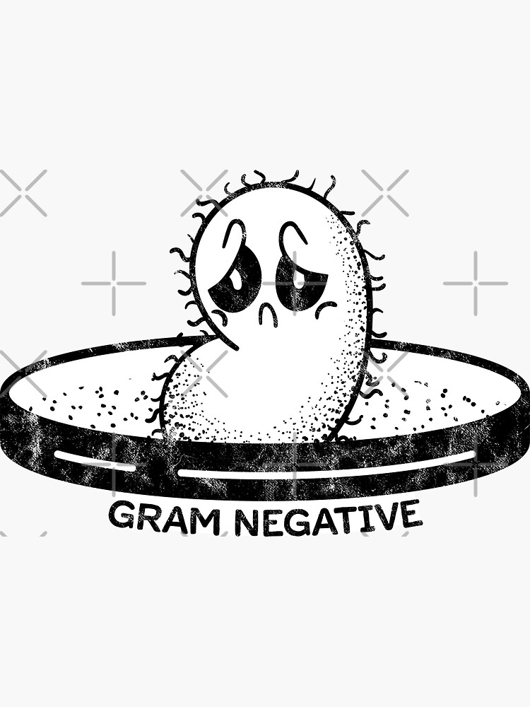 "Gram Negative Funny Microbiology Biology Distressed" Sticker for Sale ...