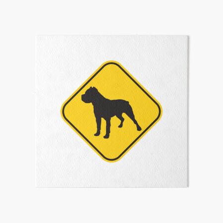 "Dog: Pitbull crossing/caution road sign!" Art Board Print for Sale by ...