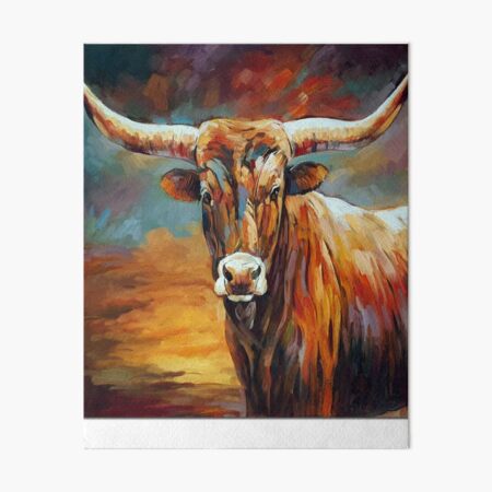 Lámina rígida «Texas Longhorn Cattle - Texas Longhorn Cow - Pintura de ...