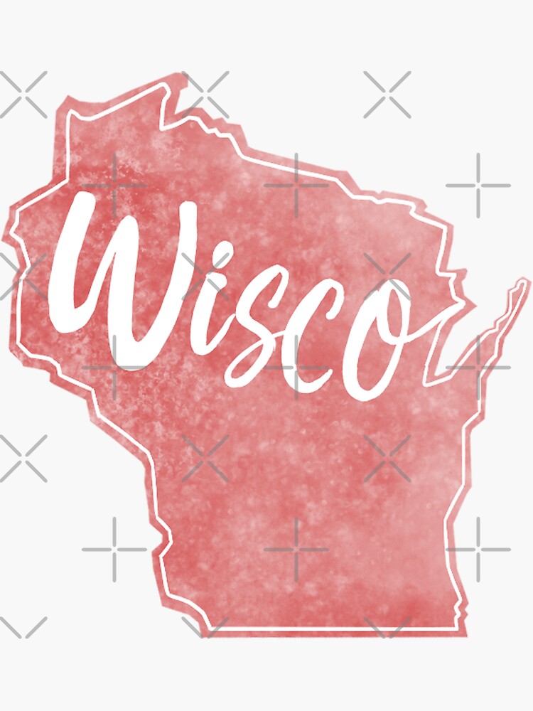 "Wisconsin Map Sticker" Sticker for Sale by Drawingvild | Redbubble