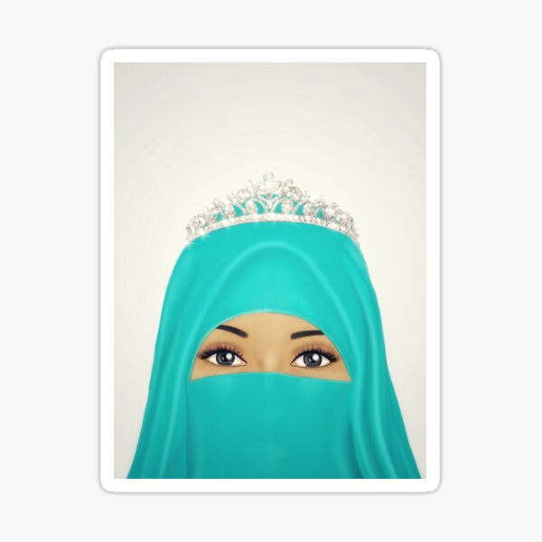 "Muslimah niqab hijab drawing" Sticker for Sale by Imanitasong | Redbubble