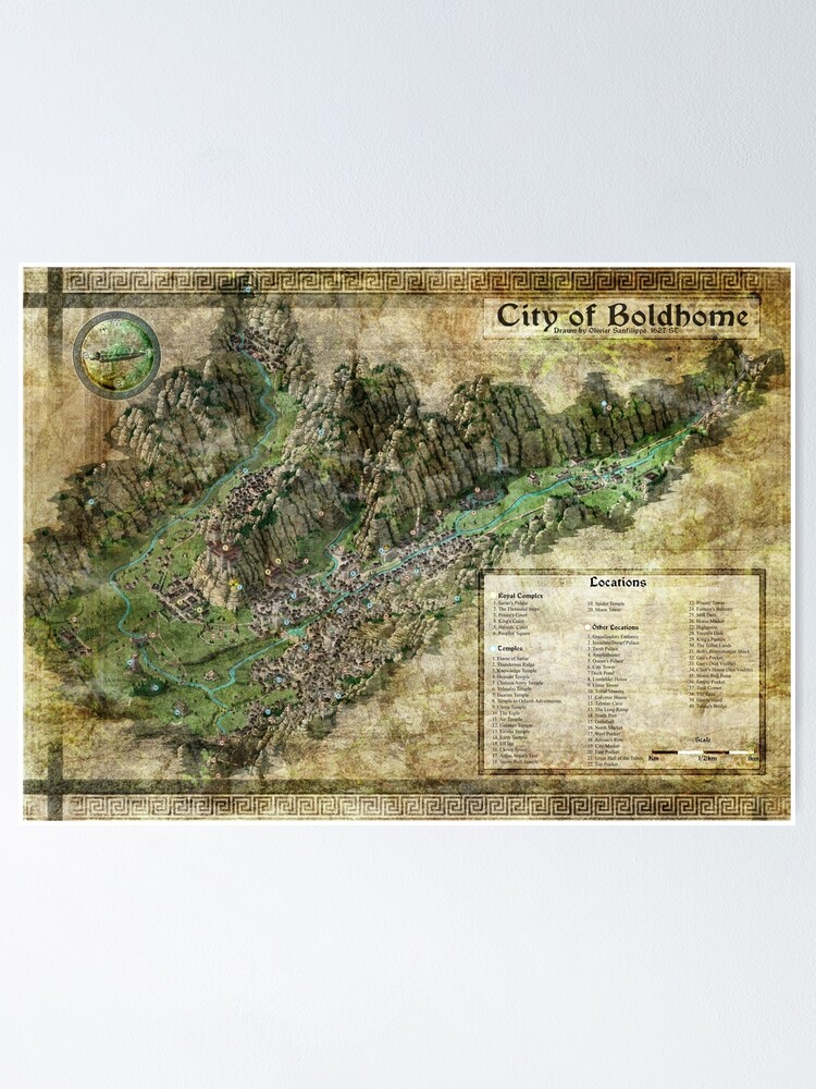 "City of Boldhome Map by Olivier Sanfilippo" Poster for Sale by ...
