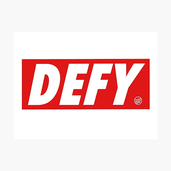 "DEFY - LOGO" Photographic Print for Sale by rbpdesigns | Redbubble