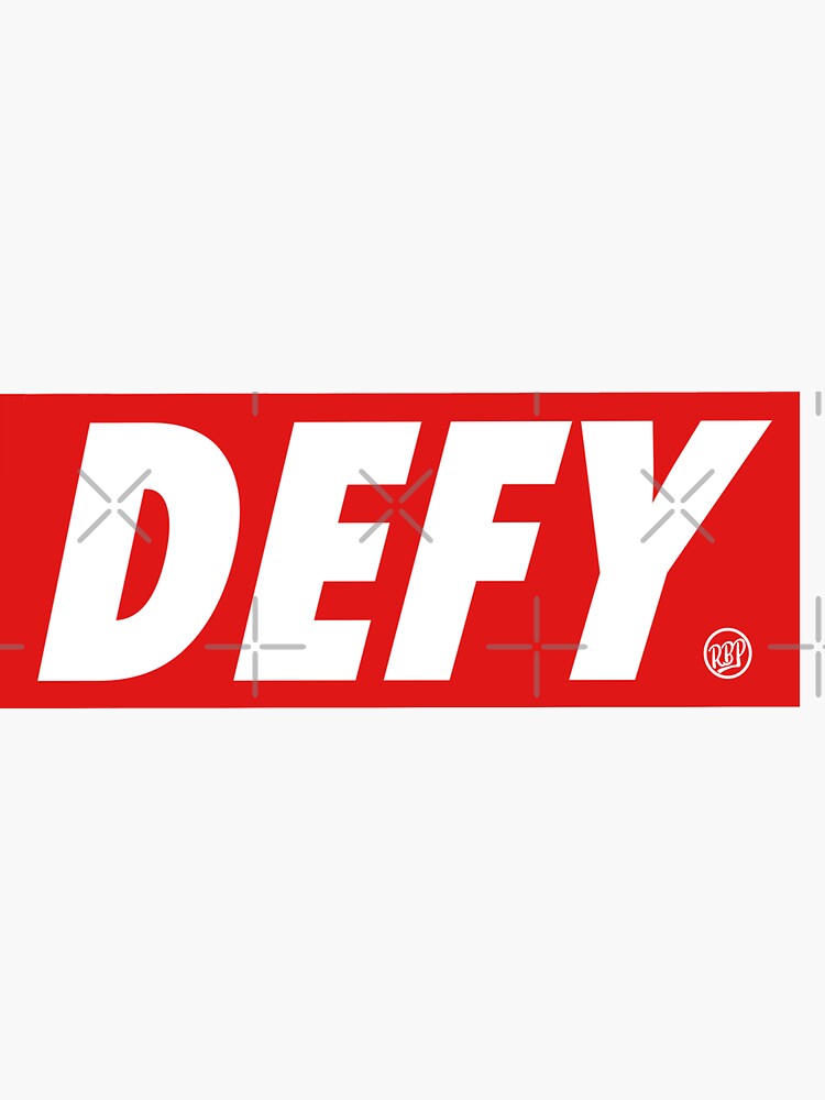 "DEFY - LOGO" Sticker for Sale by rbpdesigns | Redbubble