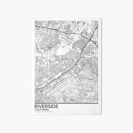 Lámina rígida «Mapa de Riverside, arte de la pared con impresión de ...