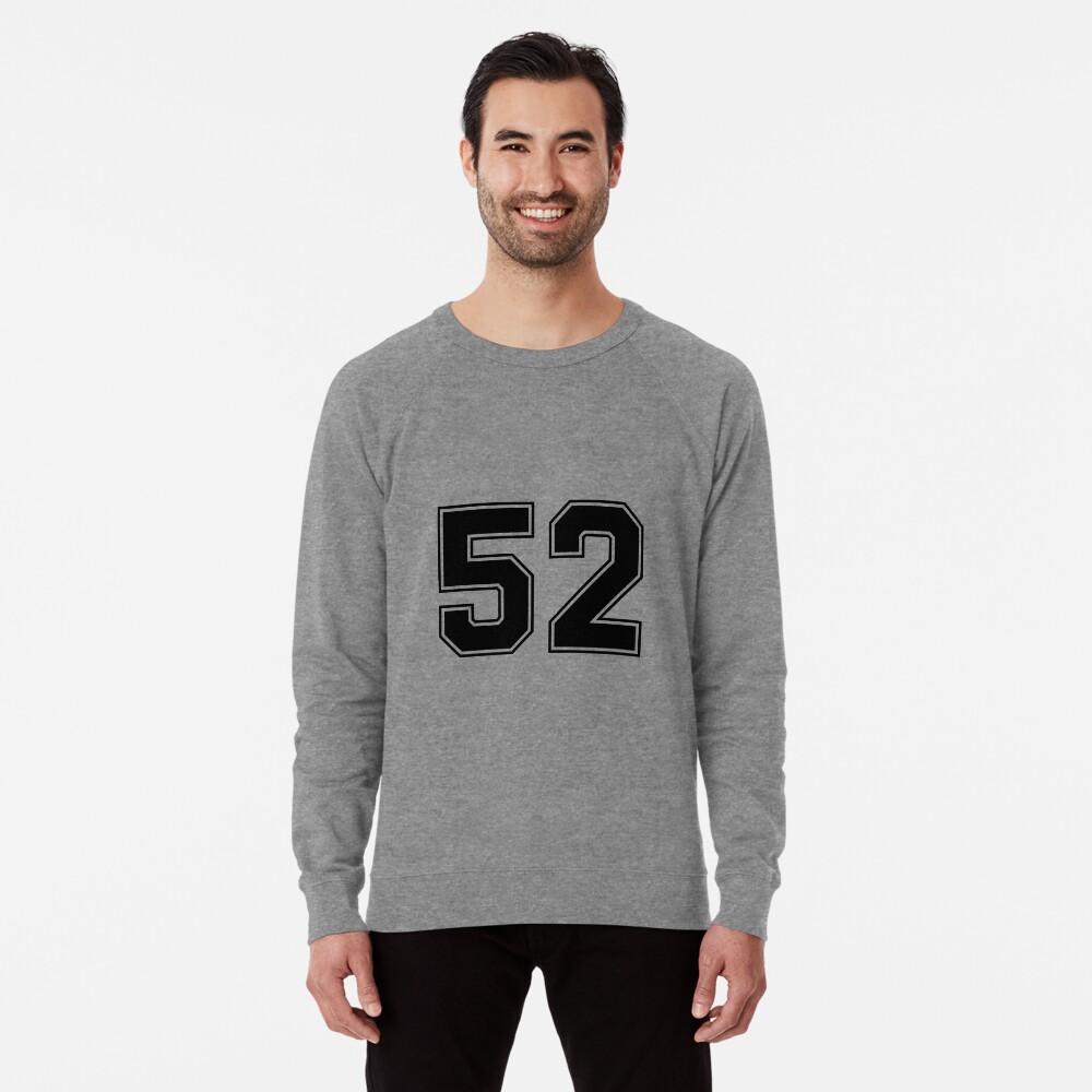 "52 American Football Classic Vintage Sport Jersey Number in black ...