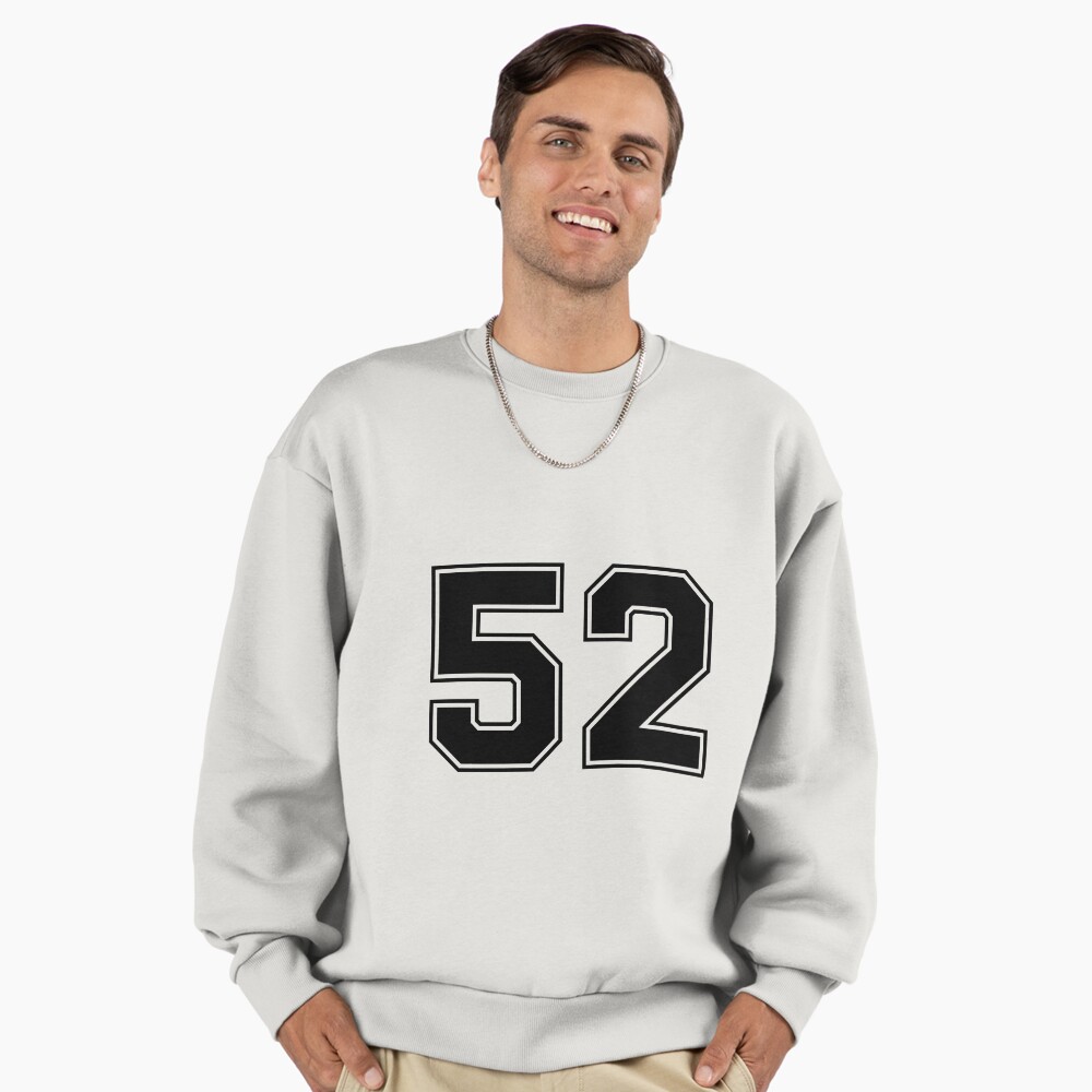 "52 American Football Classic Vintage Sport Jersey Number in black ...