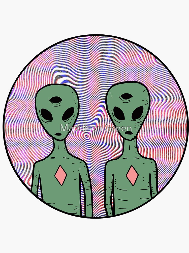 "ALIENS" Sticker by maddisonegreen | Redbubble