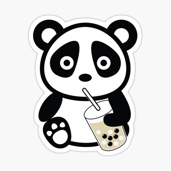 "Panda Drinking Panda Boba Milk Tea " Sticker for Sale by bobalogy ...
