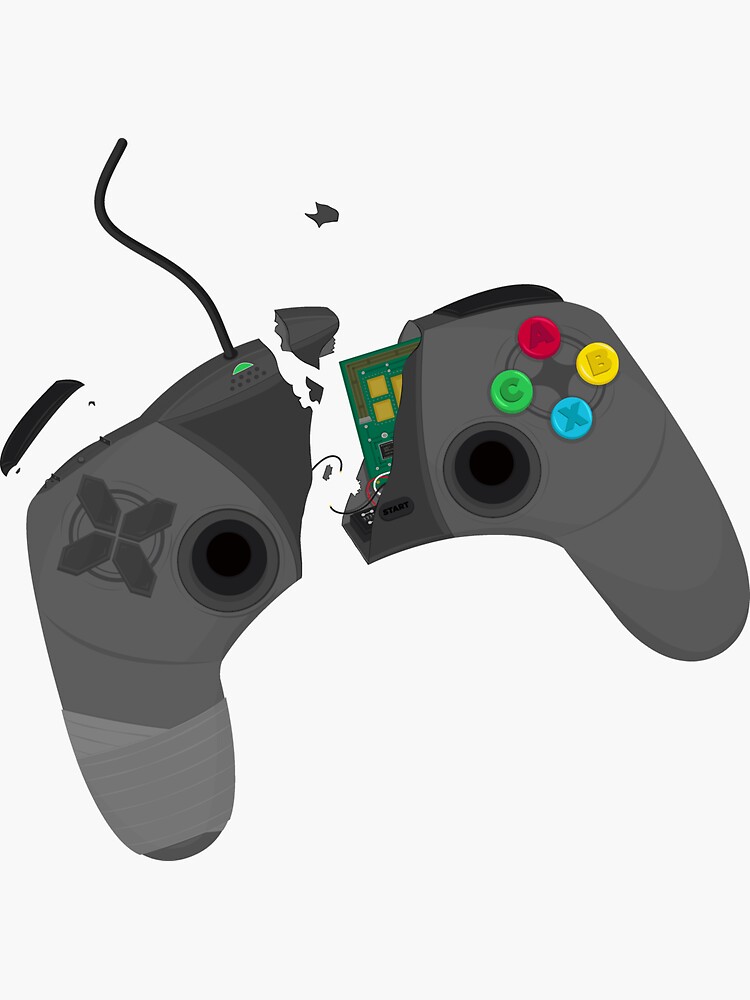 "Broken Controller Video Game Rage" Sticker by MCGraphics | Redbubble
