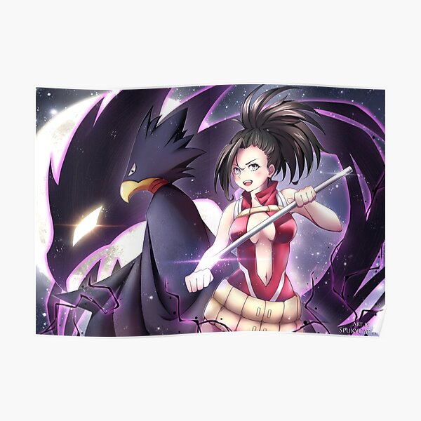 "Momo and Tokoyami BNHA" Poster for Sale by SpukyCat | Redbubble