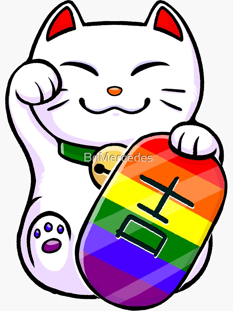 "Lucky Cat Purride - Gay Pride" Sticker for Sale by BriMercedes | Redbubble