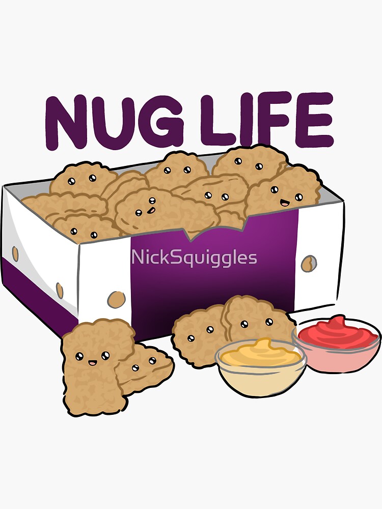 "Happy Food - Nug Life" Sticker for Sale by NickSquiggles | Redbubble