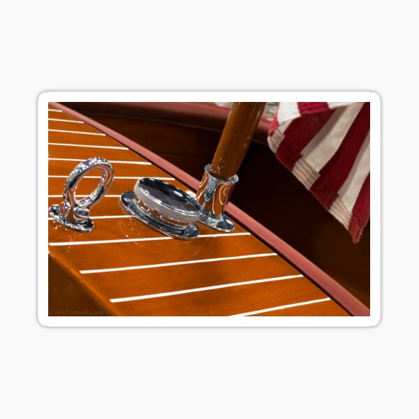 "Classic wooden speed boat" Sticker for Sale by Lowtech | Redbubble