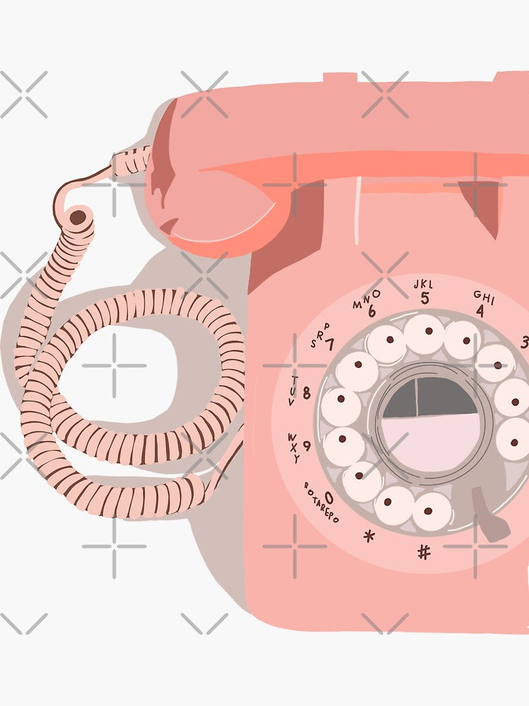 "Pink Rotary Phone" Sticker for Sale by jenbucheli | Redbubble