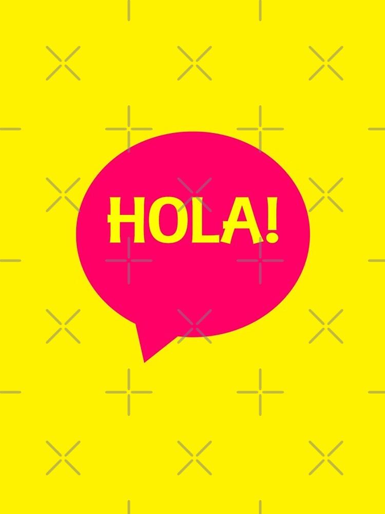 "Hola! Spanish Hello Pink and Yellow Speech Bubble" iPhone Case for ...