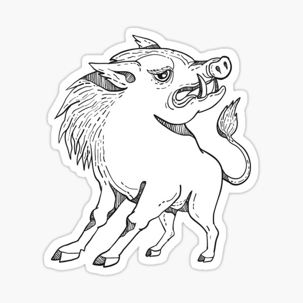 "Razorback Doodle Art Black and White" Sticker for Sale by patrimonio ...