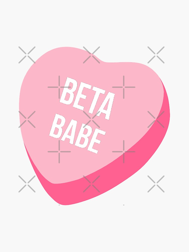 "Beta Babe Candy Heart Sticker" Sticker by sflissler | Redbubble