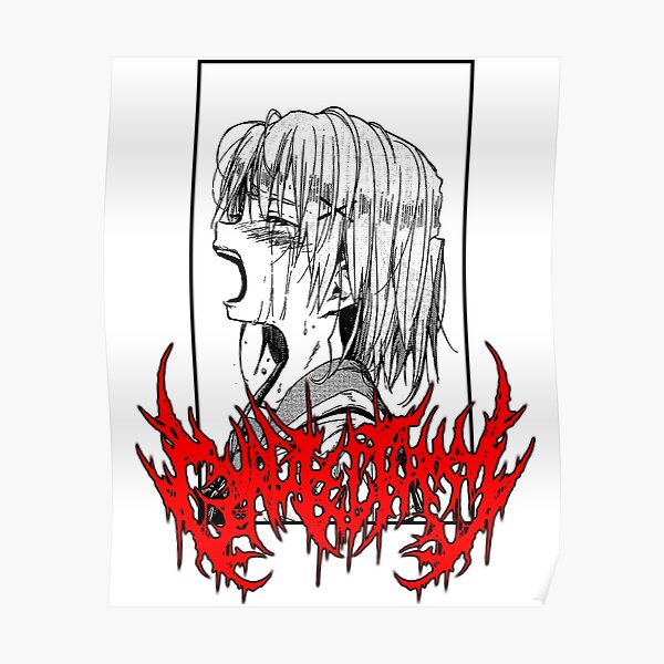 "Cryyy Metal Red" Poster by MarioKart420 | Redbubble
