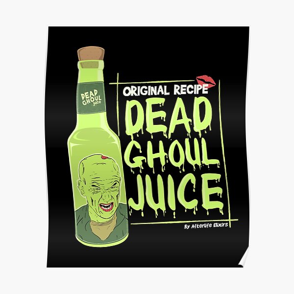 "Dead Ghoul Juice Zombie Drink Halloween Illustration Neon " Poster for ...