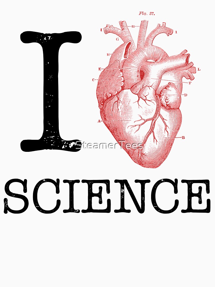 "I Love Heart Science - Biology Anatomy Illustration" T-shirt for Sale ...