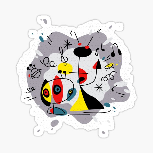 "Music inspired by Joan Miro" Sticker by makart2 | Redbubble