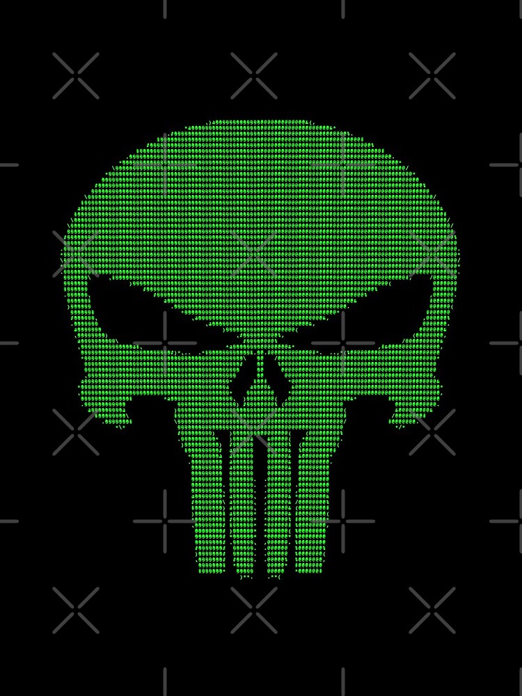 "Skull of death in ASCII Code" Drawstring Bag for Sale by fabiodainese ...