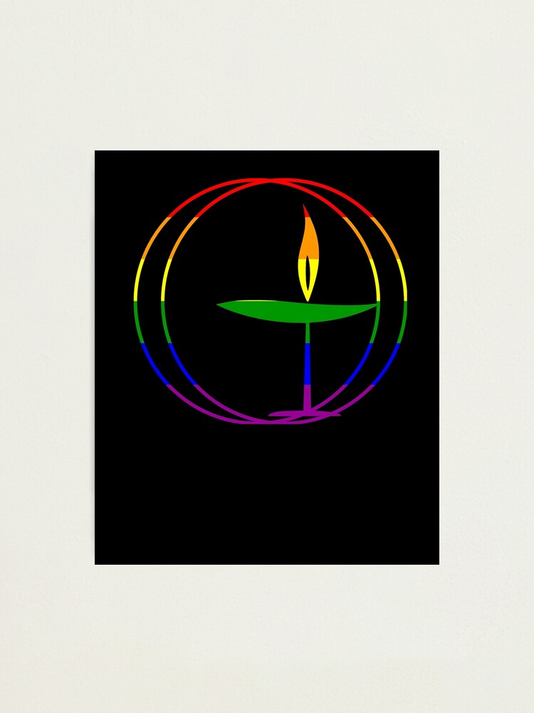 "Unitarian Universalist Flaming Chalice Gay Pride Rainbow Flag ...