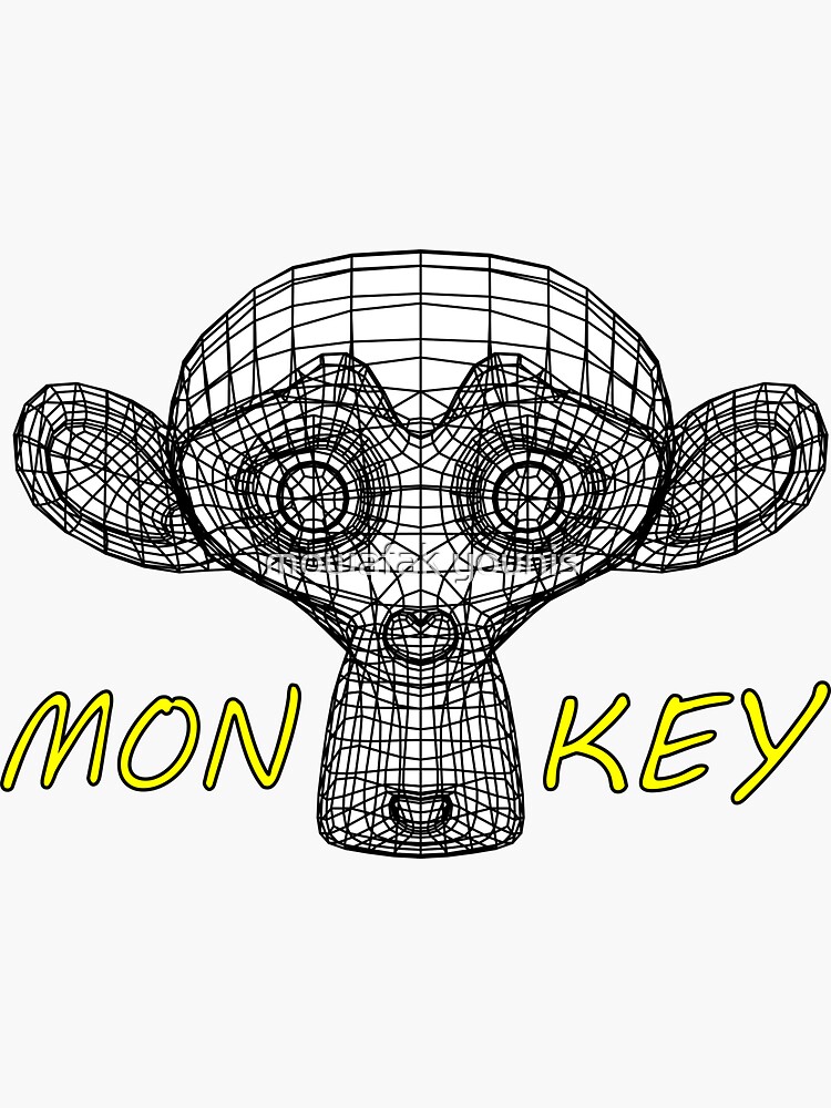 "SIMPLE MONKEY MESH FACE" Sticker for Sale by younism | Redbubble