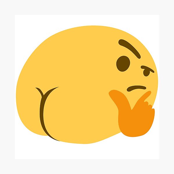 "Thicc Thinking Emoji" Photographic Print for Sale by Wet-Cardboard ...