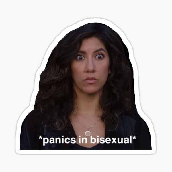 "b99 rosa diaz panics in bisexual" Sticker for Sale by calamity02 ...