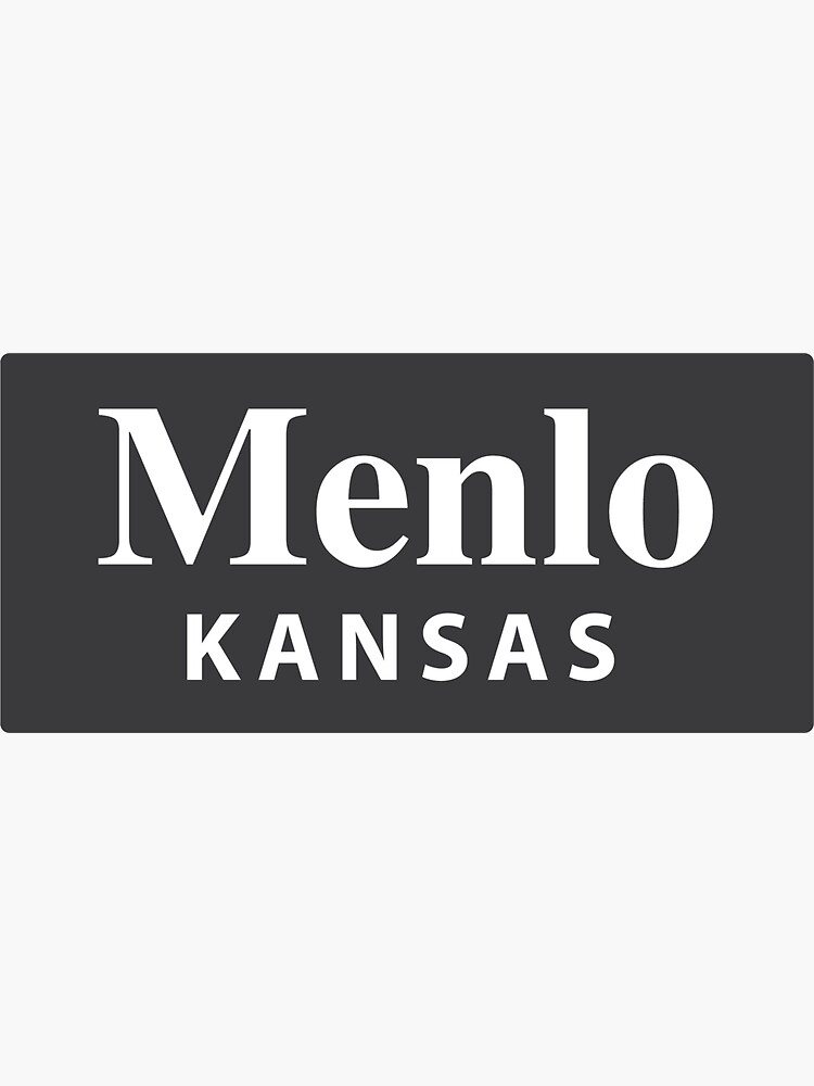 "Menlo, Kansas" Sticker for Sale by EveryCityxD2 | Redbubble