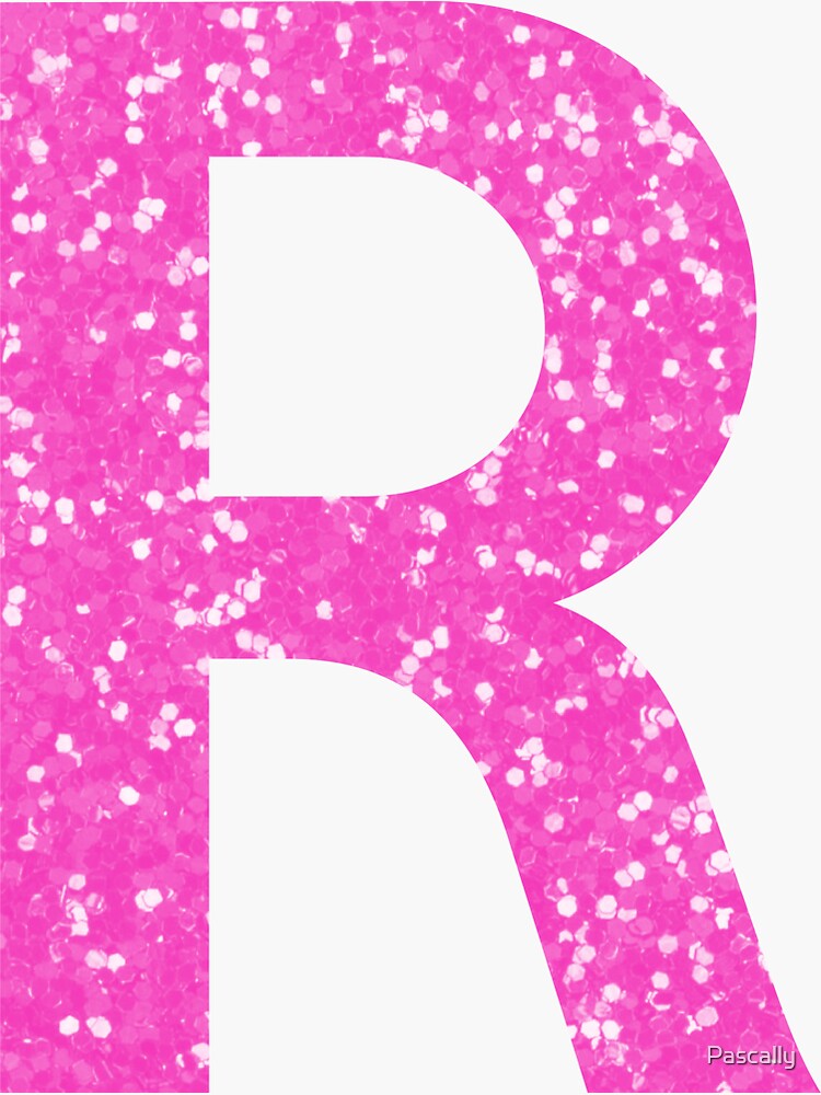 "PINK Glitter R LETTER PINK Glitter" Sticker for Sale by Pascally ...