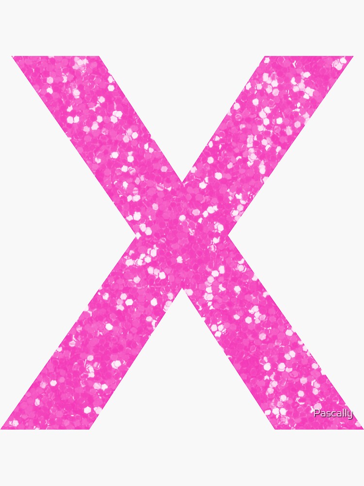 "PINK Glitter X LETTER PINK Glitter" Sticker for Sale by Pascally ...