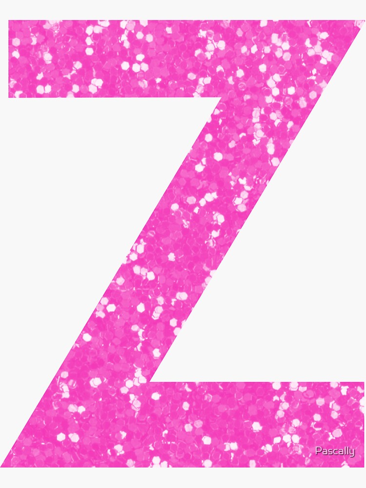 Pegatina «PINK Glitter Z LETTER PINK Glitter» de Pascally | Redbubble