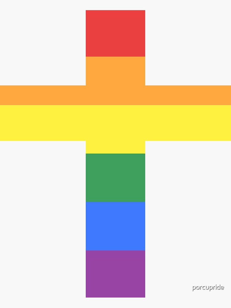 "Rainbow Cross (light)" Sticker for Sale by porcupride | Redbubble