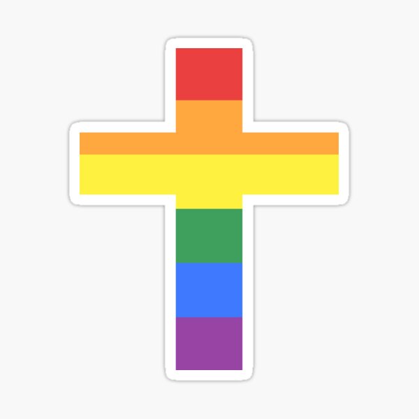 "Rainbow Cross (light)" Sticker for Sale by porcupride | Redbubble