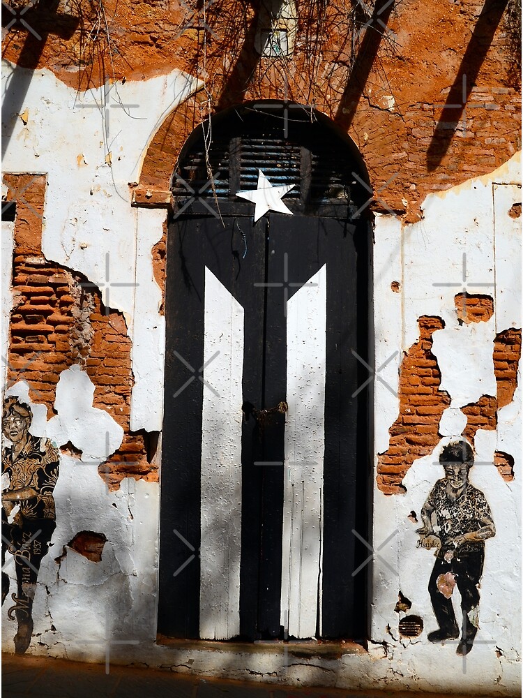 Póster «Bandera de Puerto Rico, blanco y negro» de erozzz | Redbubble