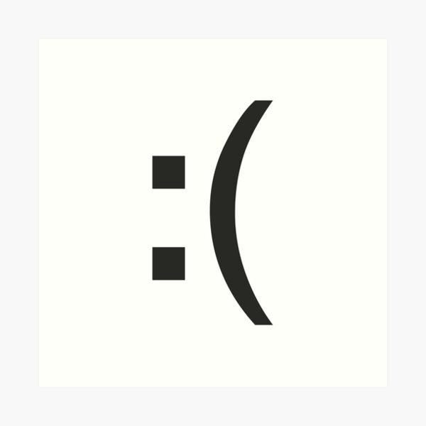 "sad face :( - Text Emoticon/Emoji" Art Print for Sale by Platnix ...