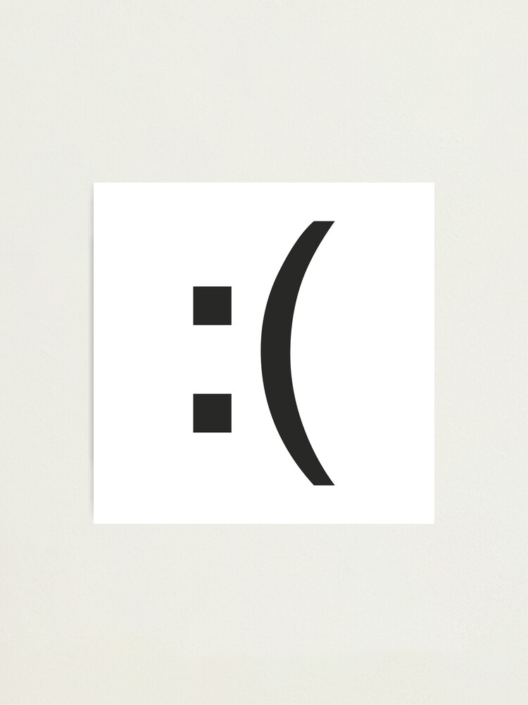 "sad face :( - Text Emoticon/Emoji" Photographic Print for Sale by ...
