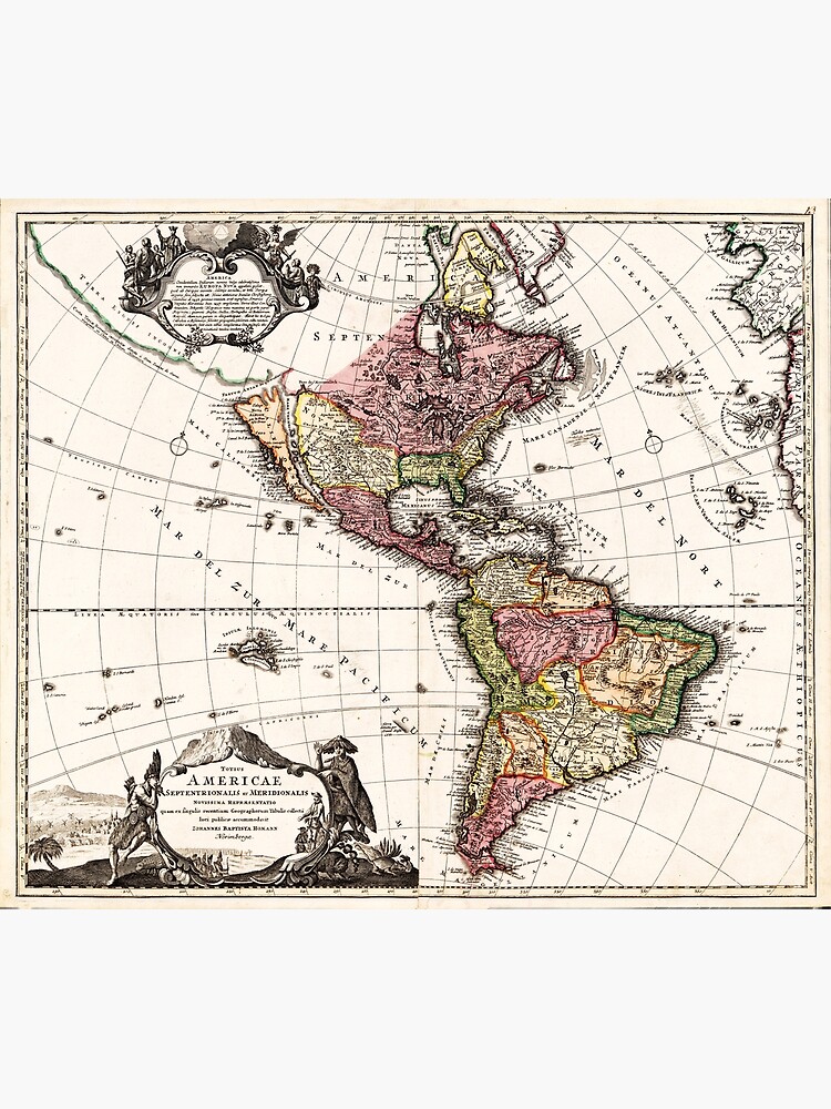 Póster «Mapas de América del Norte y del Sur (1707)» de allhistory ...