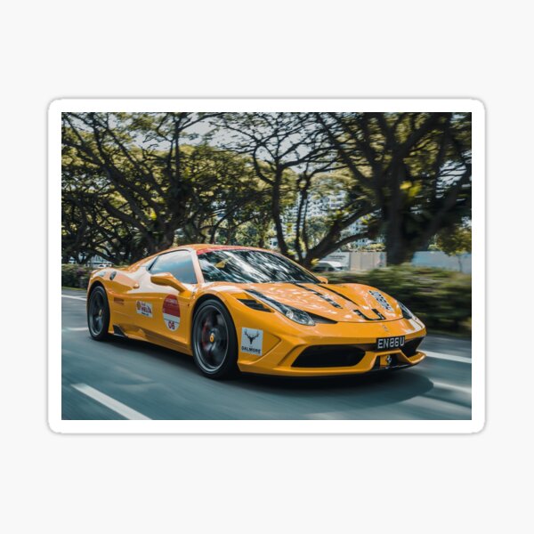 "Happy fantastic yellow car" Sticker for Sale by DelightfulArts | Redbubble