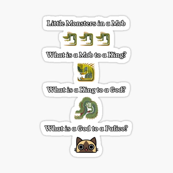 "Little Monsters in a Mob - MHW" Sticker by drglovegood | Redbubble