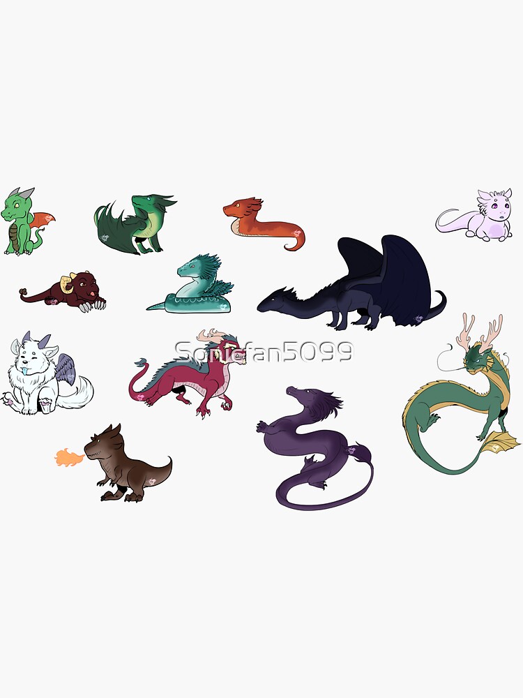 "Chibi Dragons" Sticker by Sonicfan5099 | Redbubble