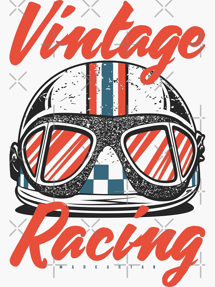 "Vintage Racing Helmet" Sticker for Sale by OlegMarkaryan | Redbubble